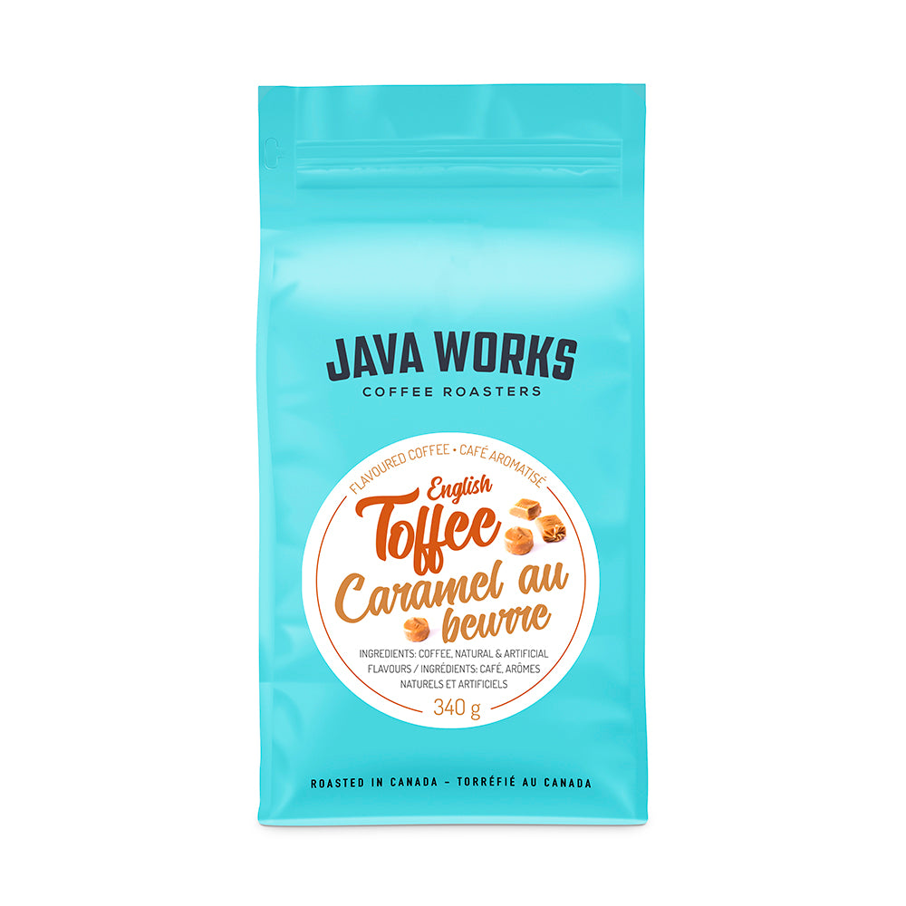 English Toffee Flavoured Coffee │ Java Works Coffee Roasters – Javaworks.ca